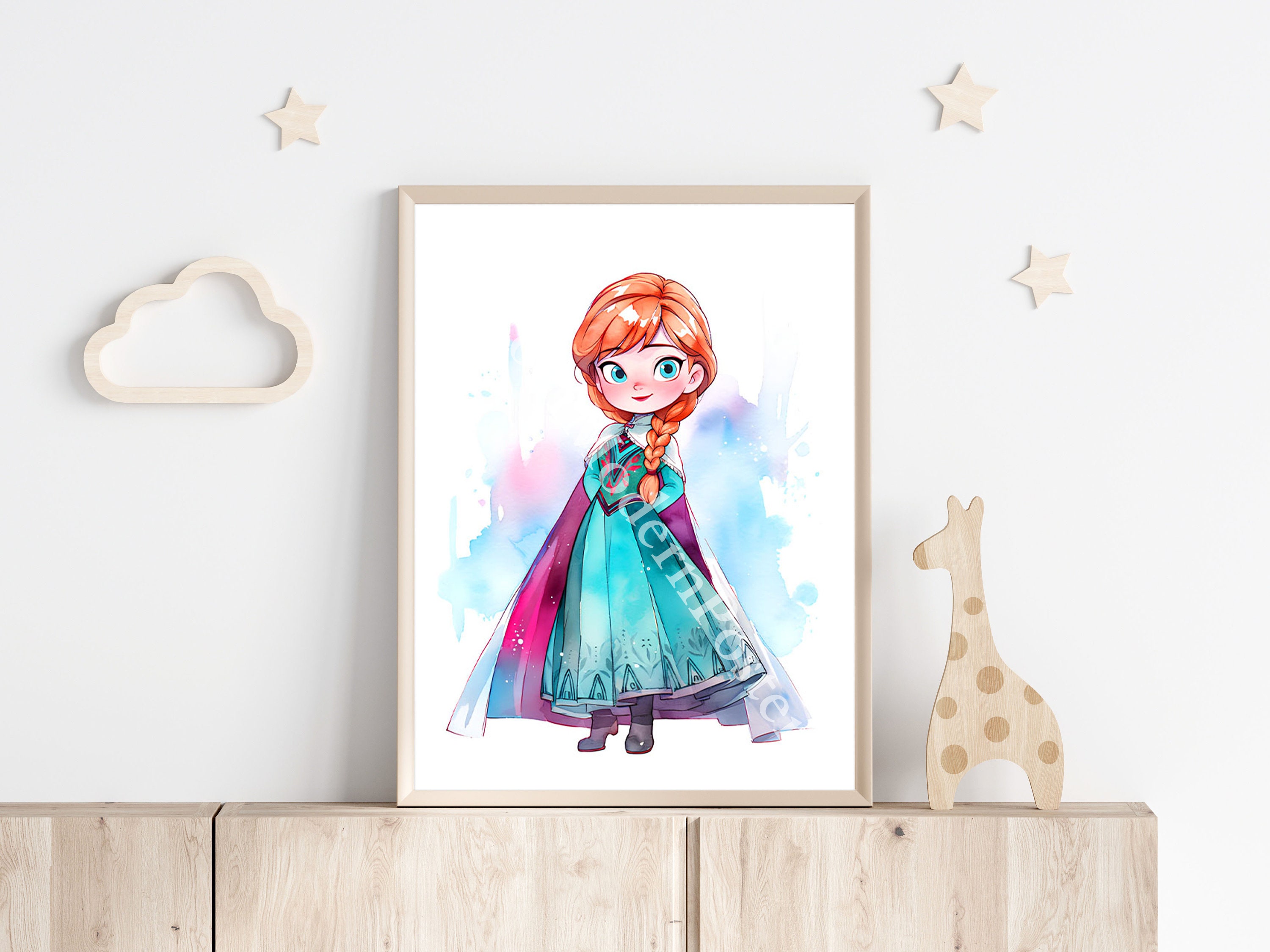 Set of 4 Frozen Posters Cute Poster Prints Watercolor - Etsy