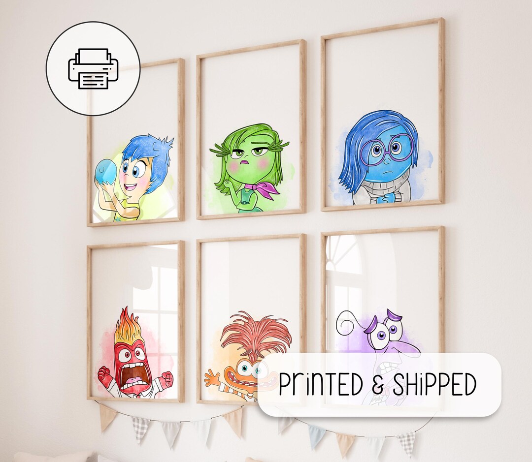 Inside Out Characters Gallery Wall - Nursery Room Wall Art Decor - Kids ...