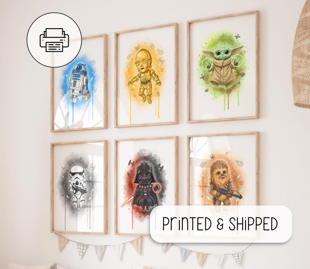 Cute Chibi Star Wars Characters - Nursery Room Decor - Art Gallery Wall ...