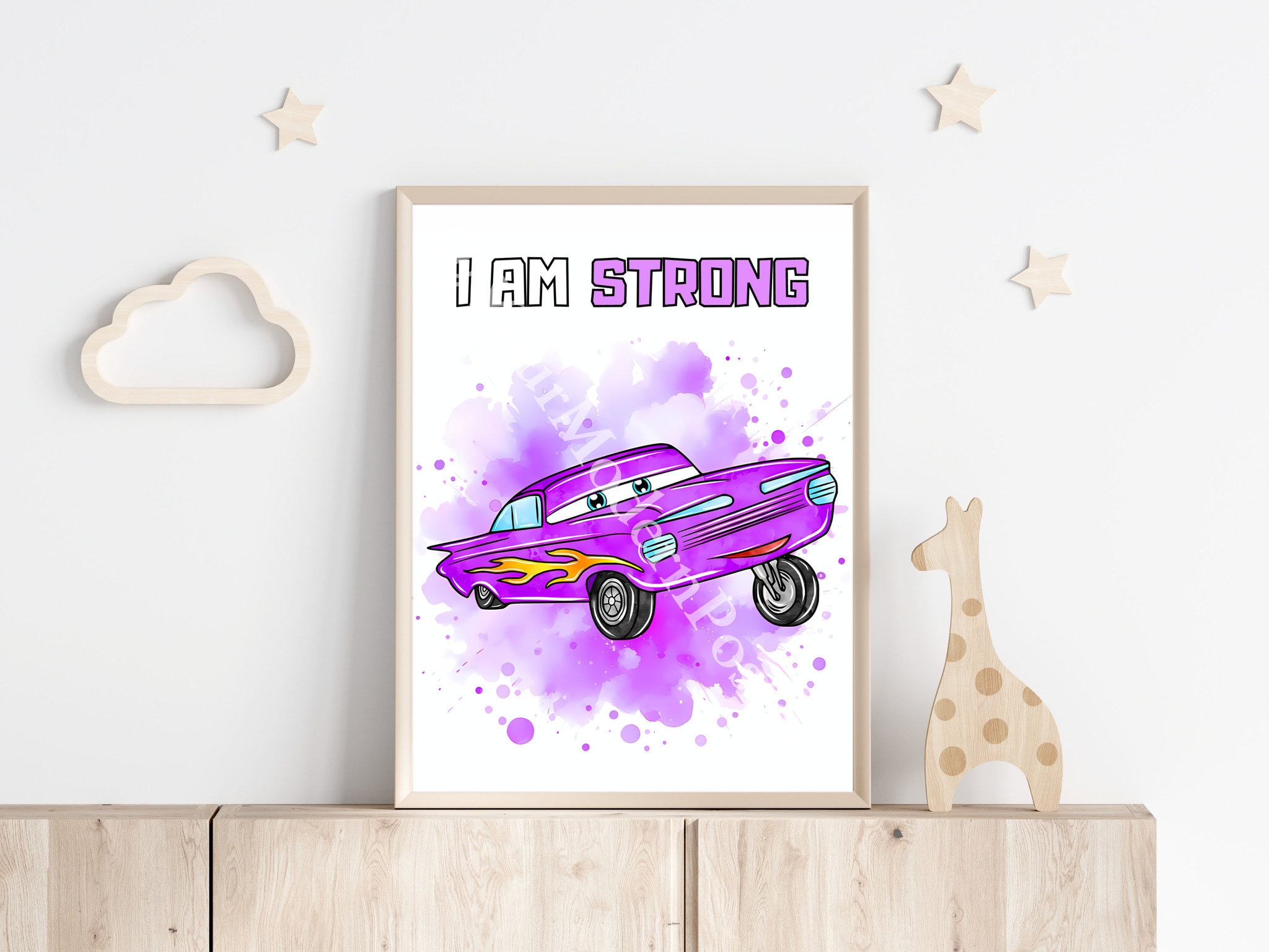 Set of 6 Watercolor Effect Cars Posters Cars Wall Art Decor Cars Print ...