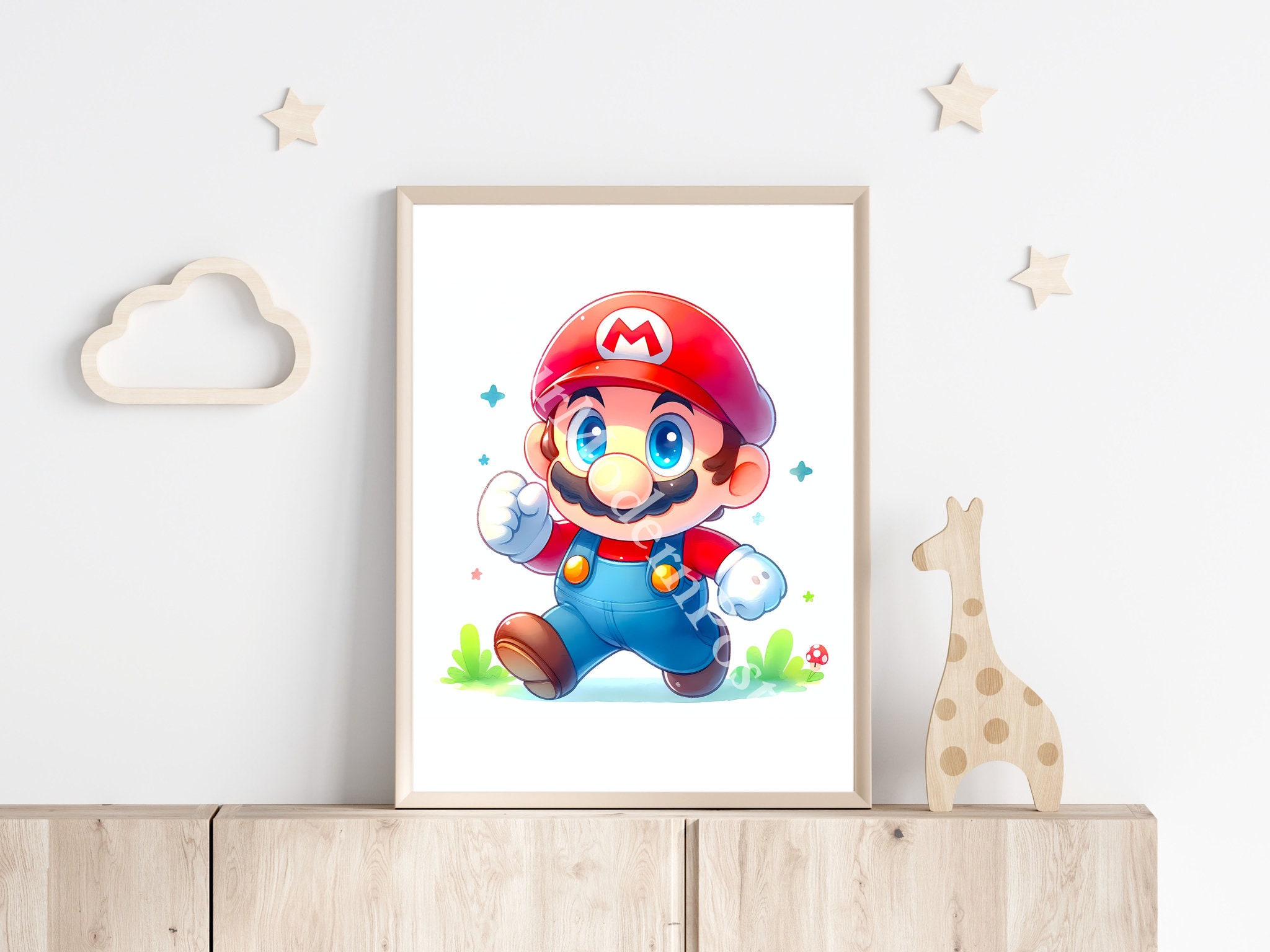 Cute Set of 4 Super Mario Posters - Prints for Kids, Super Mario ...