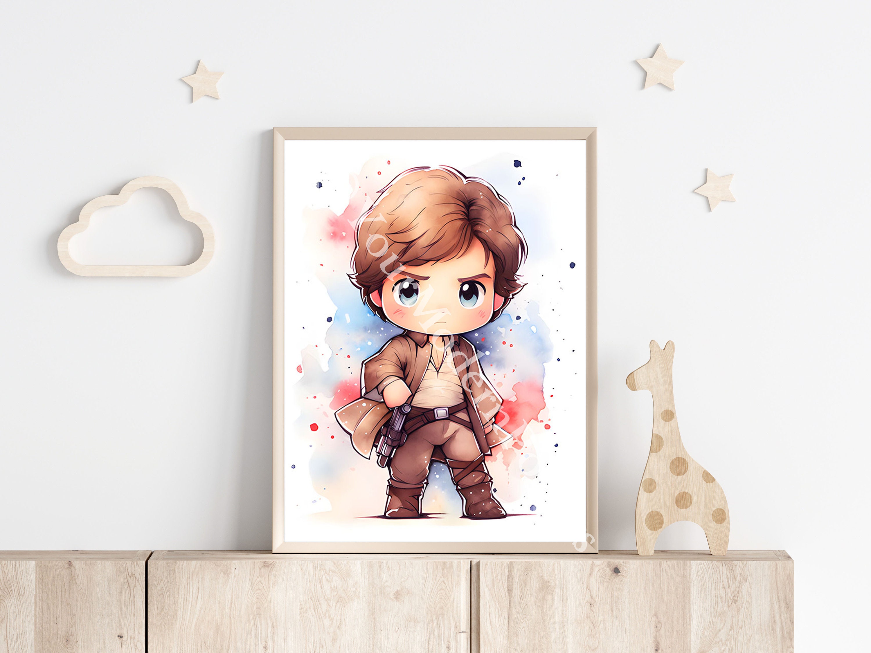 Cute Chibi Star Wars Characters Nursery Room Decor Art Gallery Wall Set ...