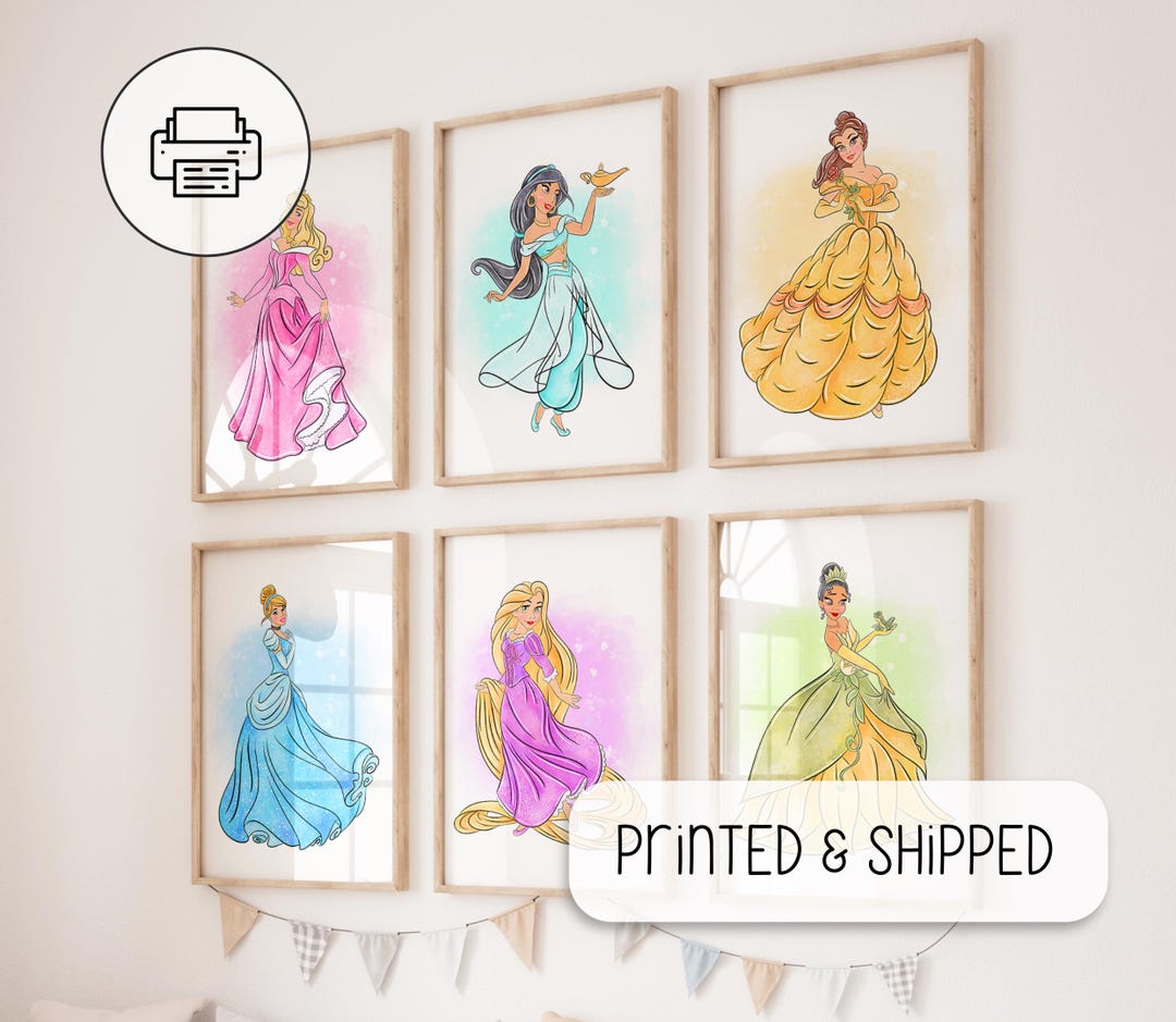 Princesses Set of 6 Posters - Wall Art Decor - Girl Bedroom Decor ...