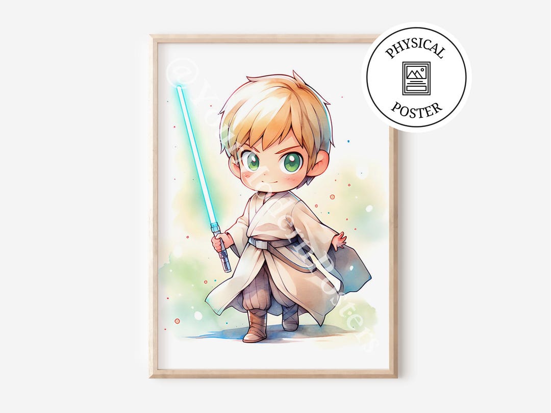 Cute Chibi Star Wars Character Nursery Room Decor Art Gallery Wall Set ...