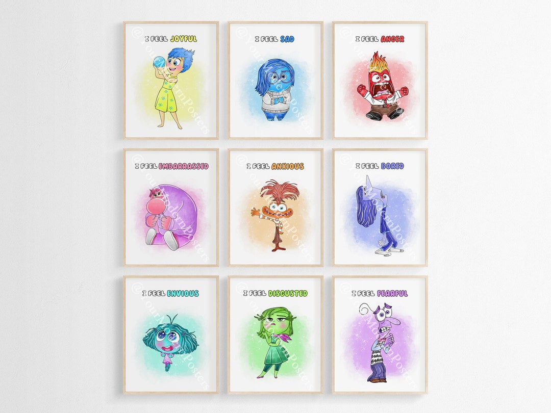 Inside Out 2 Characters, Nursery Room Kids Art Decor - Cute Posters ...
