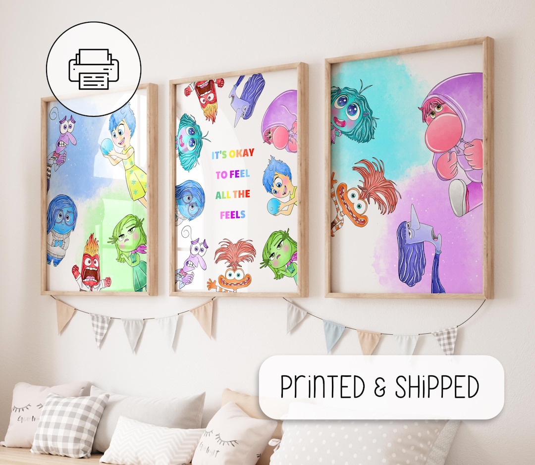 Inside Out Emotions Chart: Playroom Nursery Wall Art - Etsy