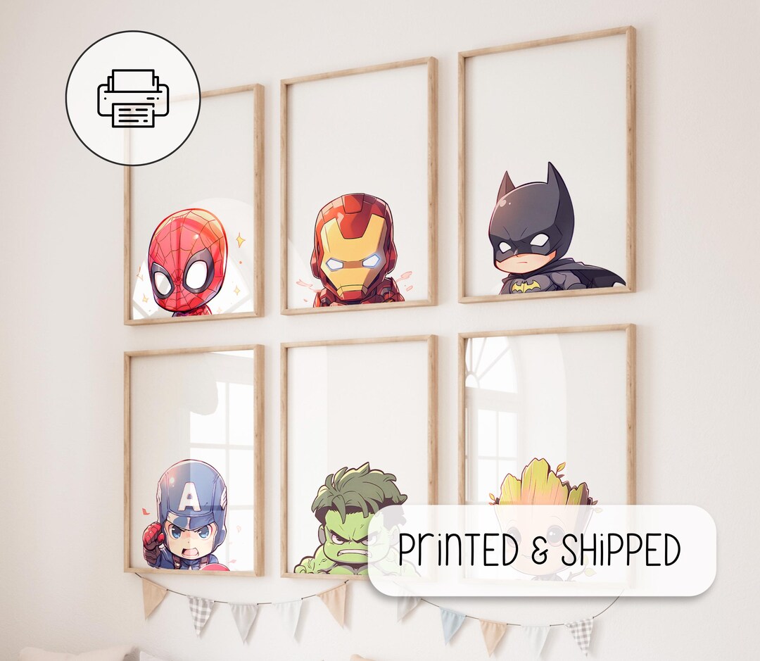 Cute Superhero Prints - Superhero Wall Art Decor - Nursery Room Decor ...