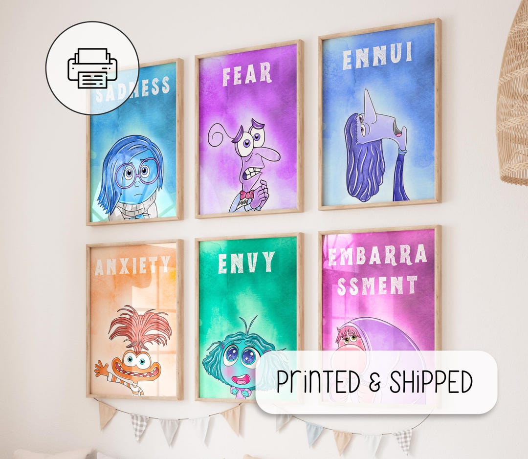 Inside Out Movie Poster: Emotions Classroom Decor, Kids Nursery Art ...