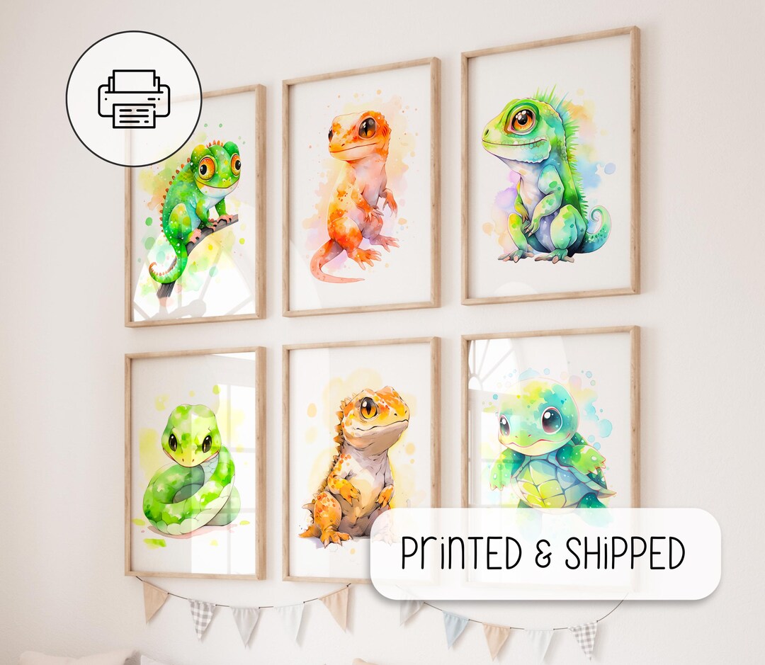 Watercolor Reptiles Prints - Baby Animal Prints - Nursery Room Decor ...