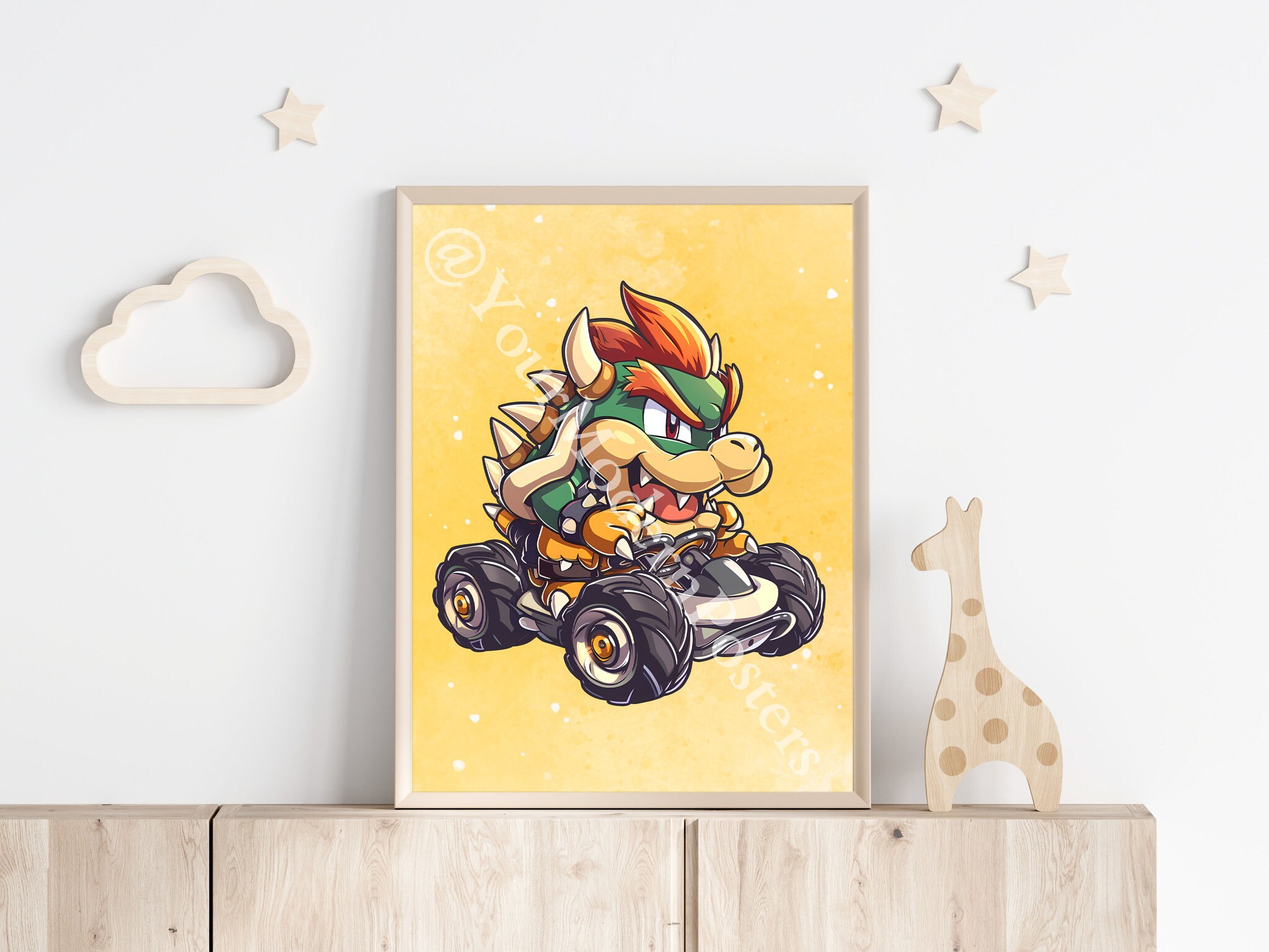 Cute Set of 3 Super Mario Posters Prints for Kids, Mario Painting ...