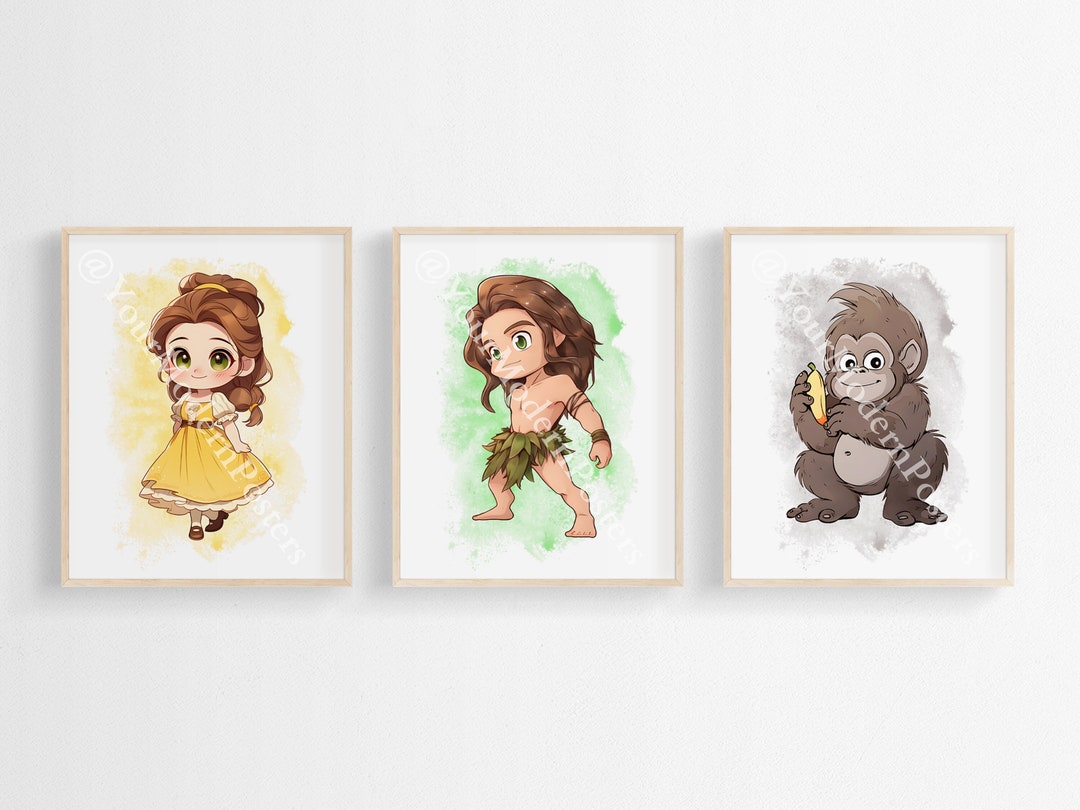 Tarzan Watercolor Poster Watercolor Wall Art Tarzan Art Decor Nursery ...