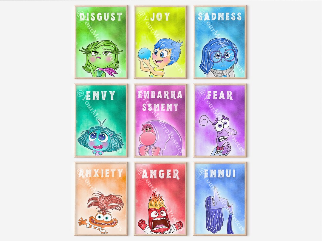 Bulletin Board, Watercolor Poster Inside Out, Nursery Room Kids Art ...