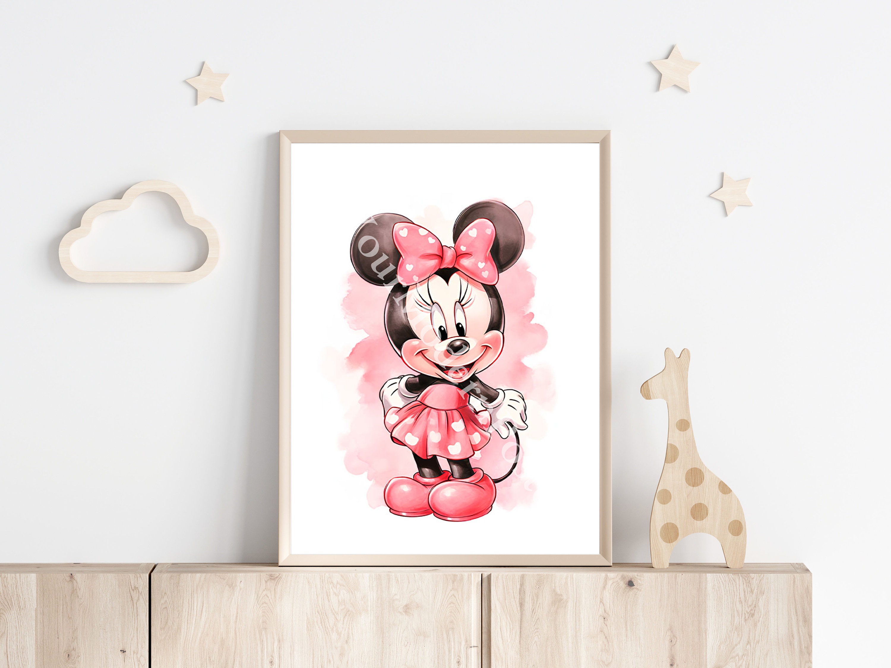 Watercolor Set of Mickey Mouse Watercolor Minnie Mouse - Etsy