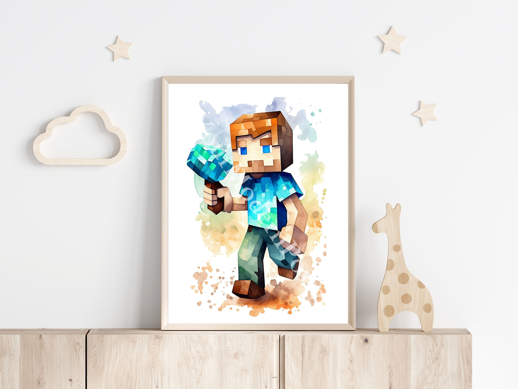 Set of 4 Minecraft Poster Set, Wall Decor, Nursery Decor, Minecrafter ...