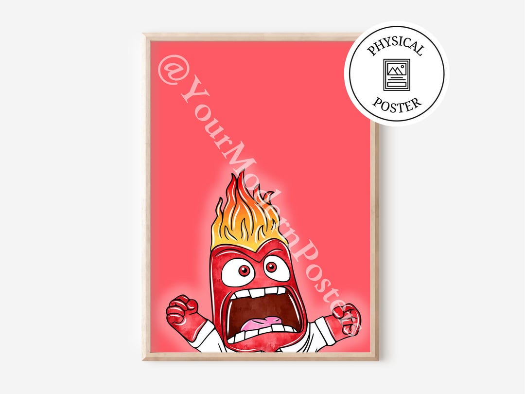 Inside Out Anger Poster: Nursery Room Art Decoration - Etsy