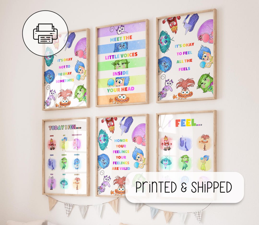 Inside Out 2 Characters, Nursery Room Kids Art - School Decor - Cute ...