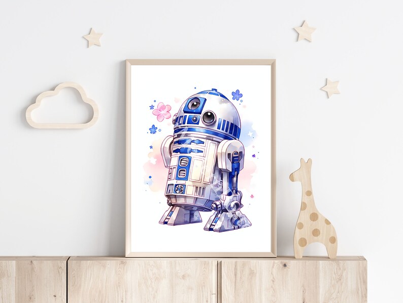 Set of 4 Star Wars Droids BB8, R2-D2, C-3PO Cute Chibi Star Wars ...