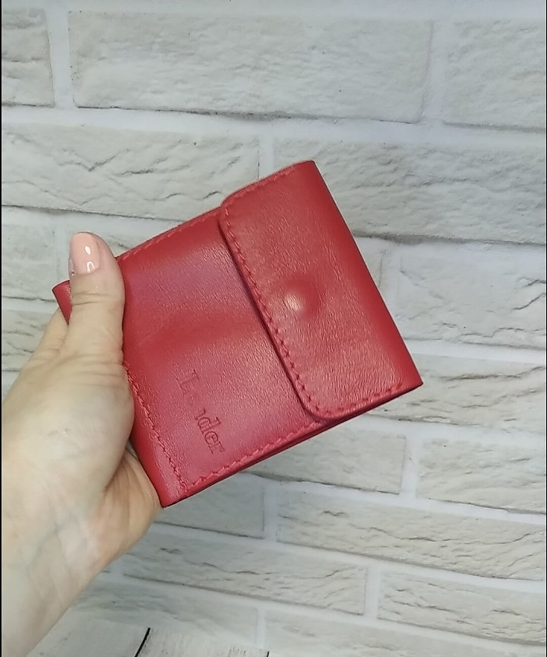 Leather Wallet for Women Dark Pink Color, Wallet Coin Pocket, Small ...