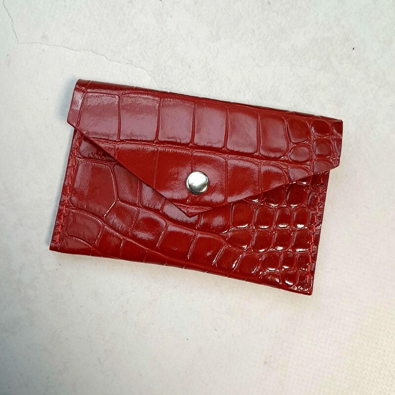 Embossed Leather Card Holder - Etsy