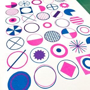 Circle Studies – A3 Two-colour Risograph Print – geometric Graphic ...