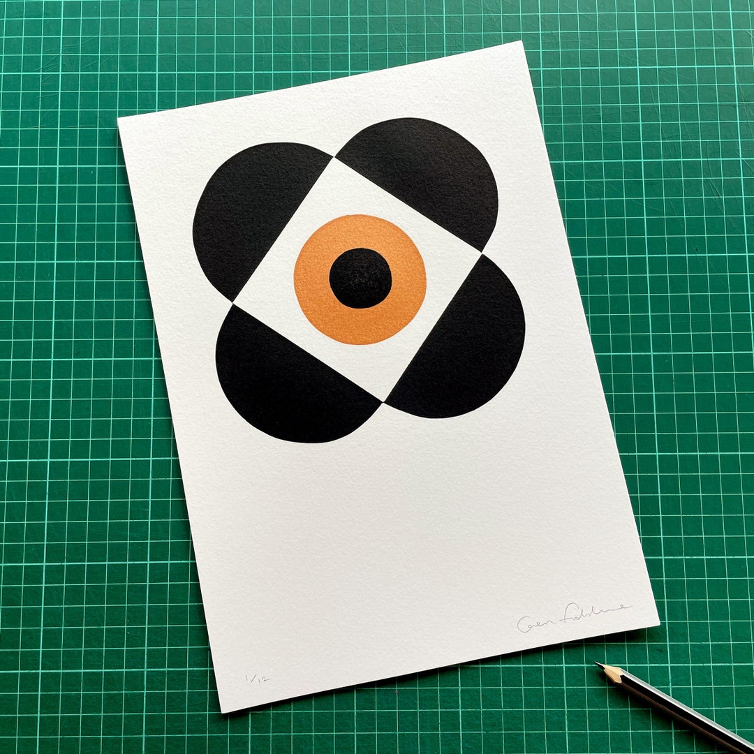 Floralism I – A4 Two-colour Screenprint – geometric Graphic Design ...