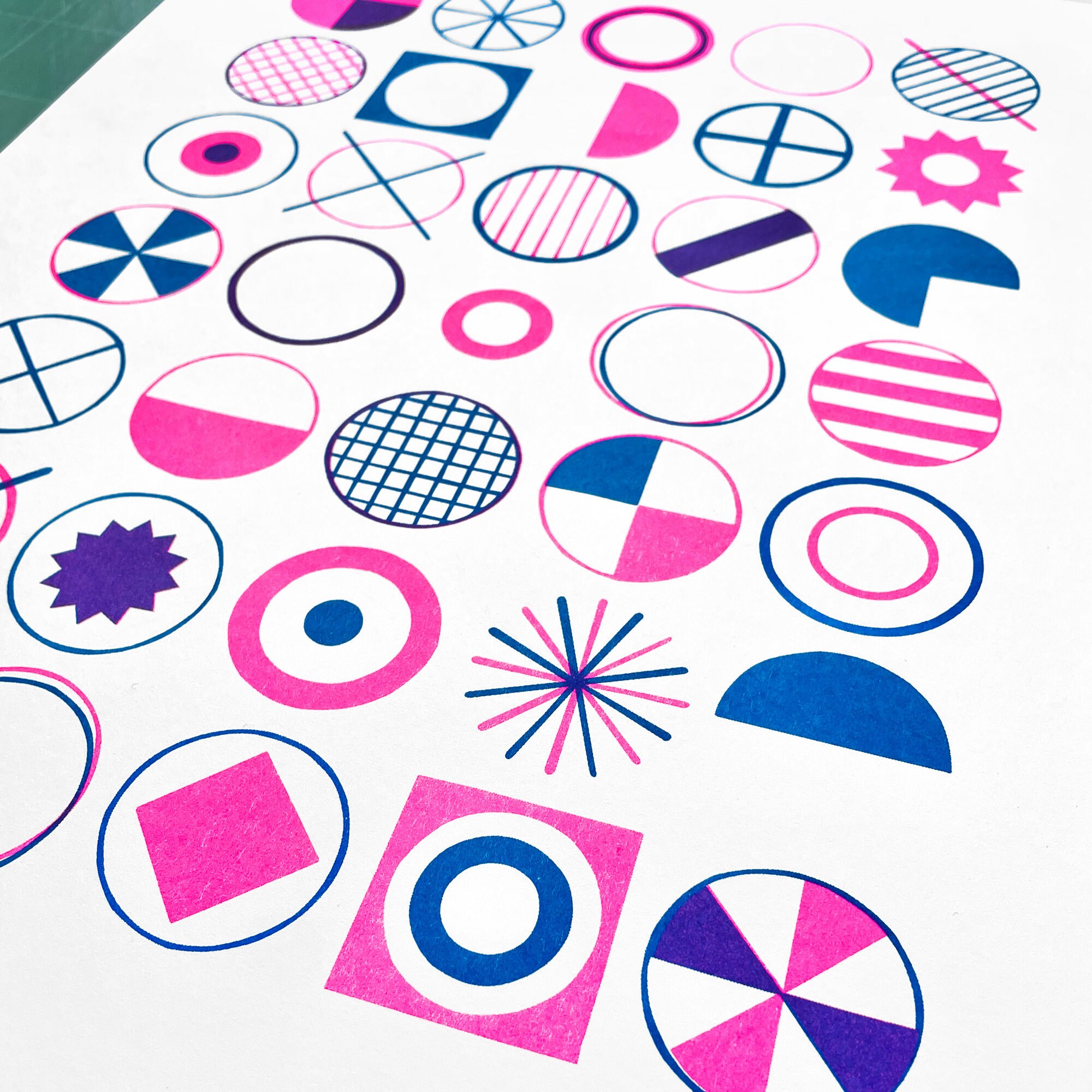 Circle Studies – A3 Two-colour Risograph Print – geometric Graphic ...