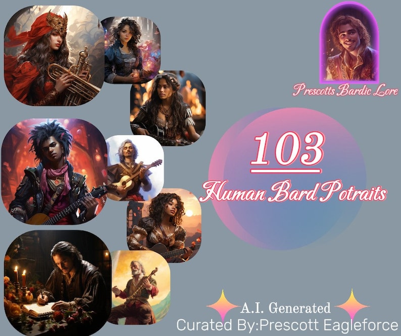 103 Human Bard Portraits for Your DND Campaign or Roleplaying Adventure ...