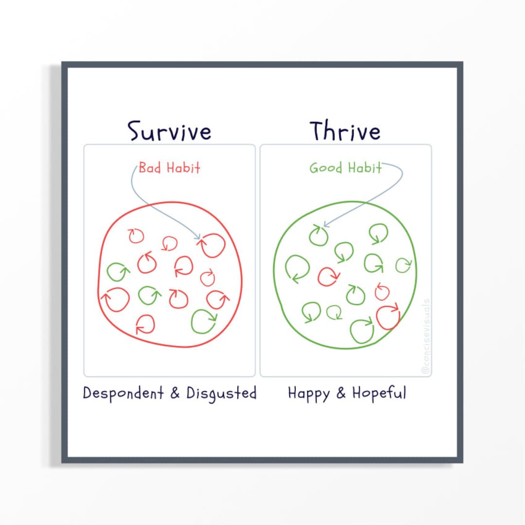SURVIVE Vs THRIVE, Inspirational Visual, Mental Well Being ...