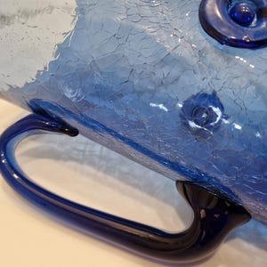 Handmade Mid-century Blue Glass Pitcher/1960s/mid-century Style/carafe ...