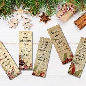Printable Christmas Bible Verse Bookmarks, Christmas Gift, Book Lover ...