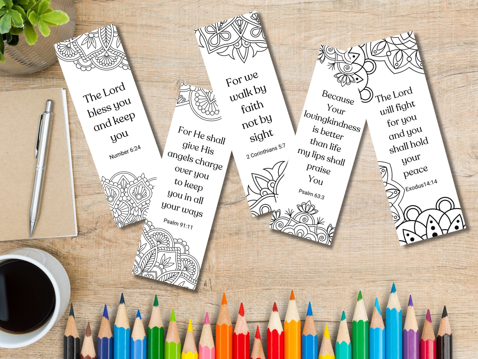 Coloring Bible Verse Bookmark | Printable Bookmark | DIY Bookmark ...