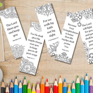Coloring Bible Verse Bookmark | Printable Bookmark | DIY Bookmark ...