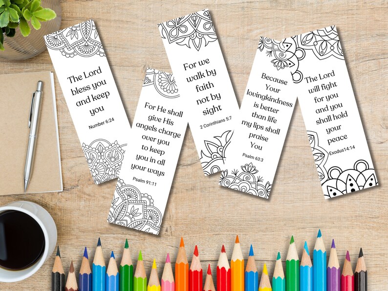 Coloring Bible Verse Bookmark | Printable Bookmark | DIY Bookmark ...