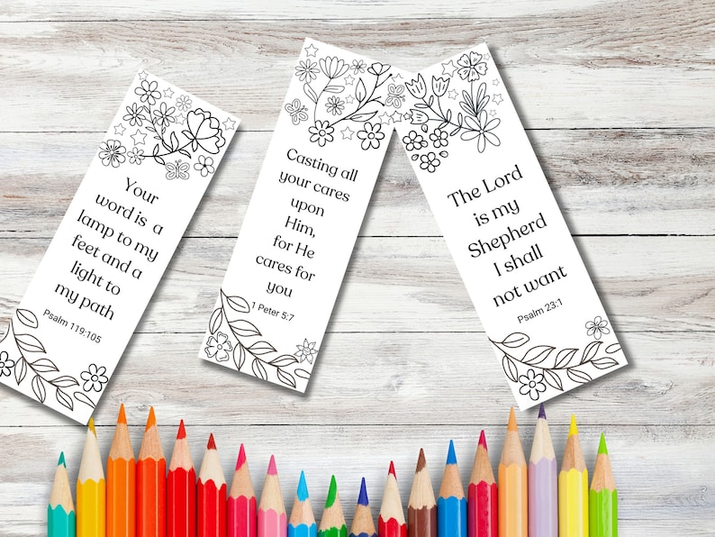 Coloring Bible Bookmarks | Printable Bookmarks | DIY Coloring Bookmarks ...