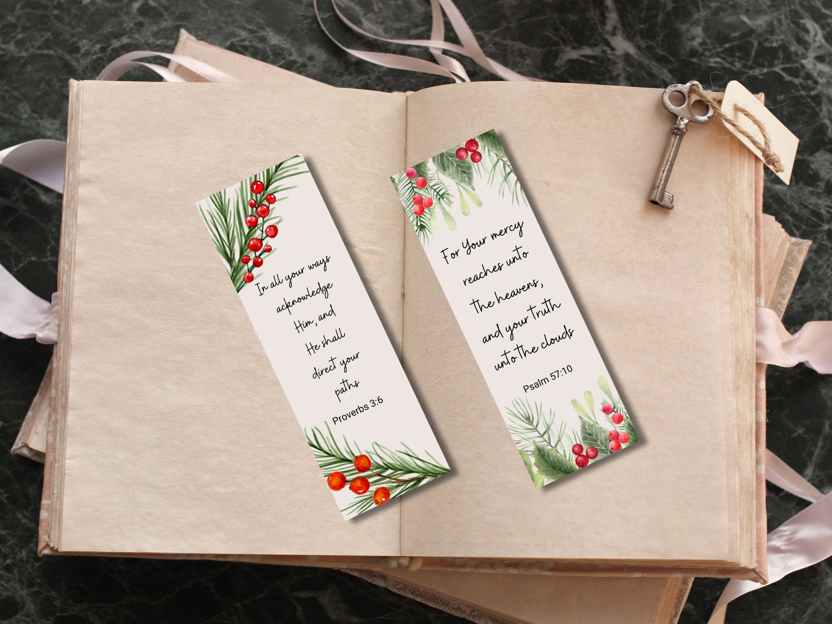 Bible Verse Bookmarks | Christmas Printable Bookmark | Christmas Gift ...