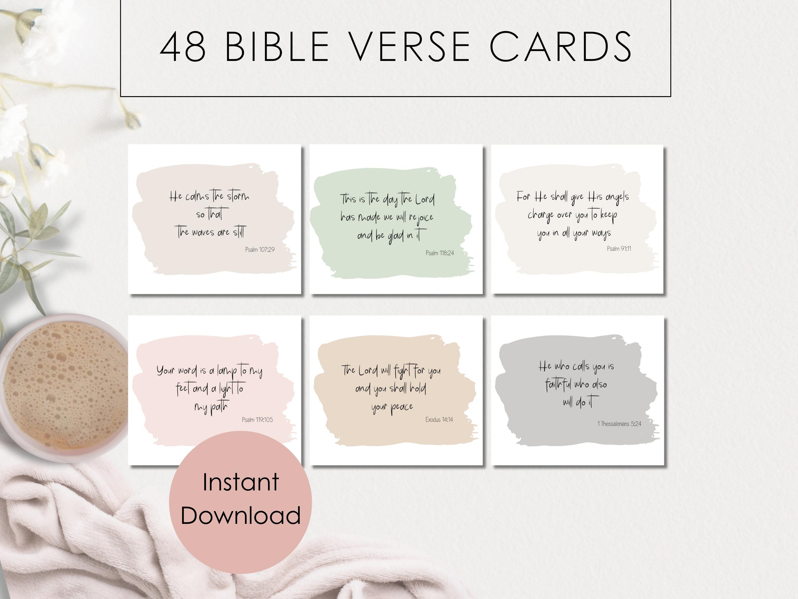 48 Inspirational Bible Verse Cards | Printable Scripture Cards ...