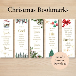 Christmas Bible Verse Bookmark | Christmas Gift | Book Lover | Church ...