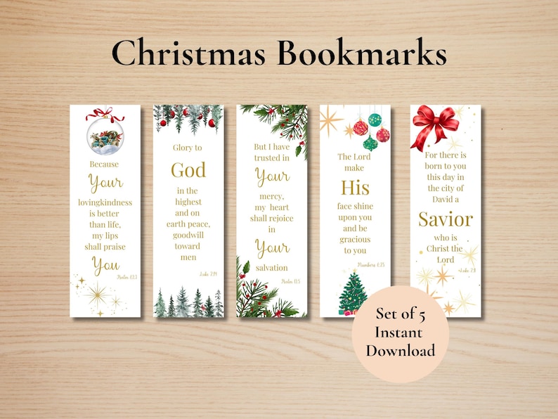 Christmas Bible Verse Bookmark | Christmas Gift | Book Lover | Church ...