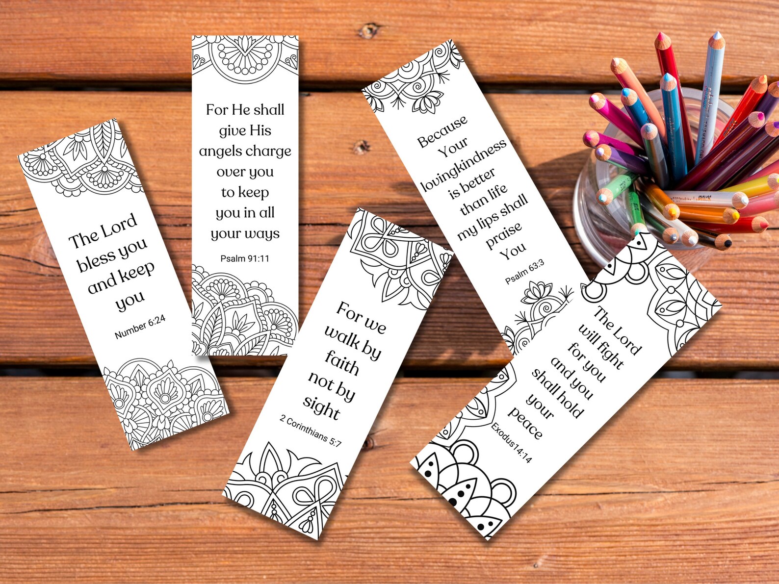 Coloring Bible Verse Bookmark | Printable Bookmark | DIY Bookmark ...