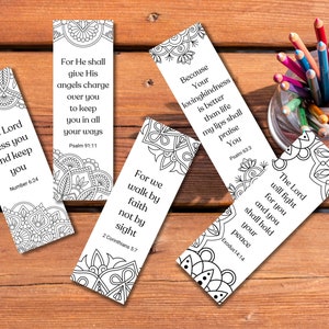Coloring Bible Verse Bookmark | Printable Bookmark | DIY Bookmark ...