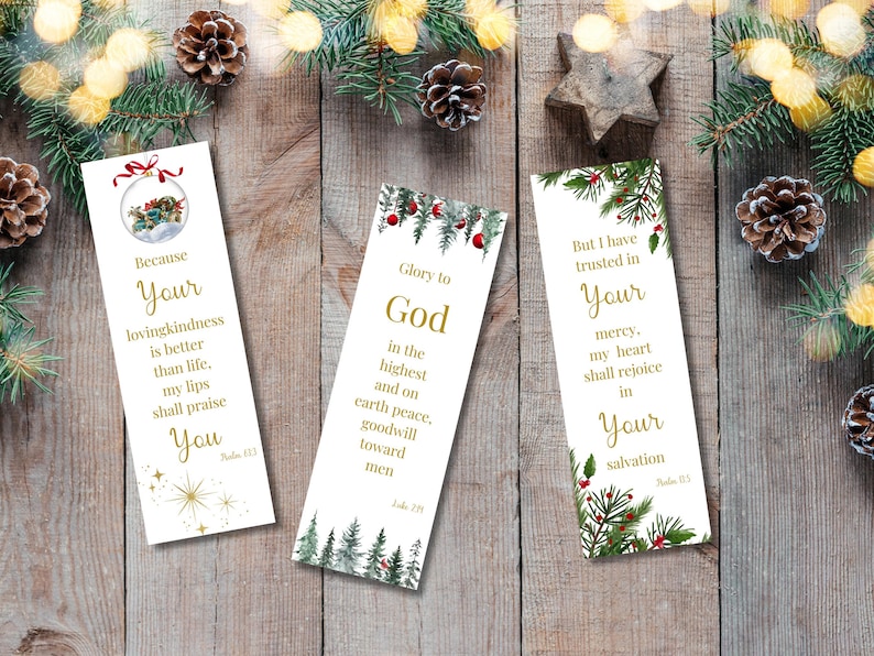 Christmas Bible Verse Bookmark | Christmas Gift | Book Lover | Church ...