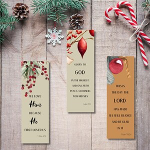 Bible Verse Bookmarks | Christmas Printable Bookmark | Christmas Gift ...