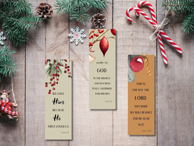 Bible Verse Bookmarks | Christmas Printable Bookmark | Christmas Gift ...