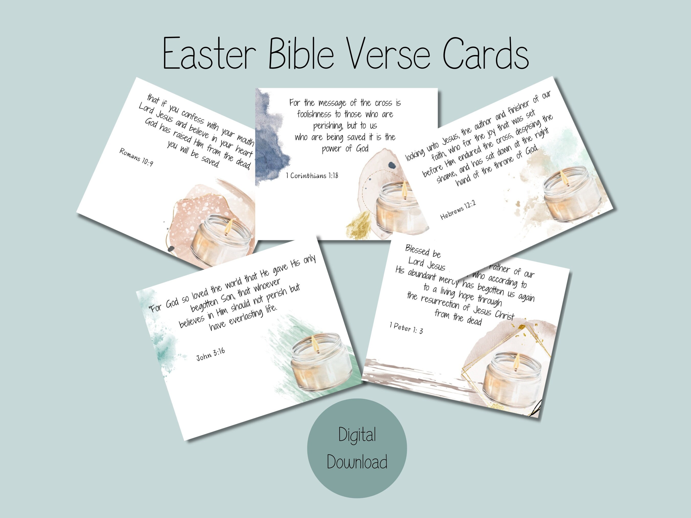 Easter Bible Verse Cards | Printable Bible Verse Cards | Christian Gift ...