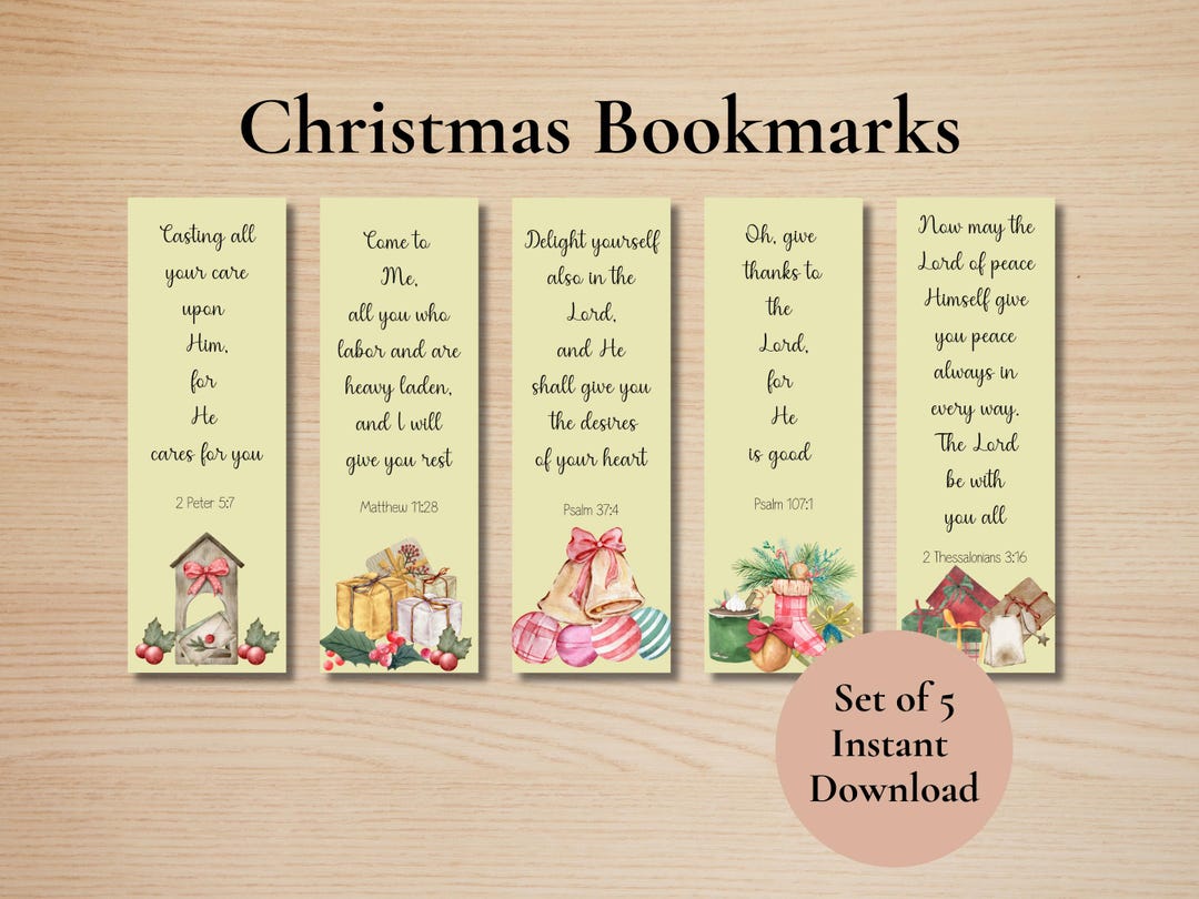 Christmas Bible Verse Bookmark | Printable Bookmark | Book Lover Gift ...