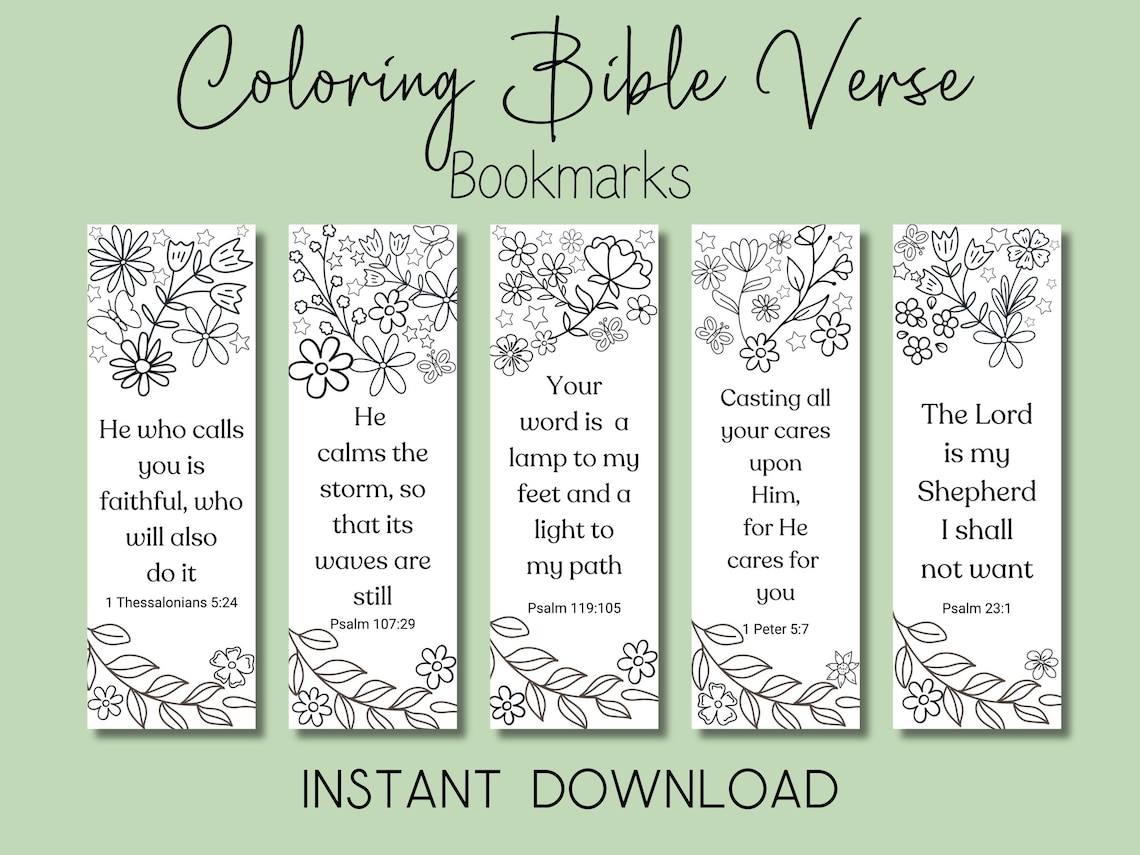 Coloring Bible Bookmarks | Printable Bookmarks | DIY Coloring Bookmarks ...