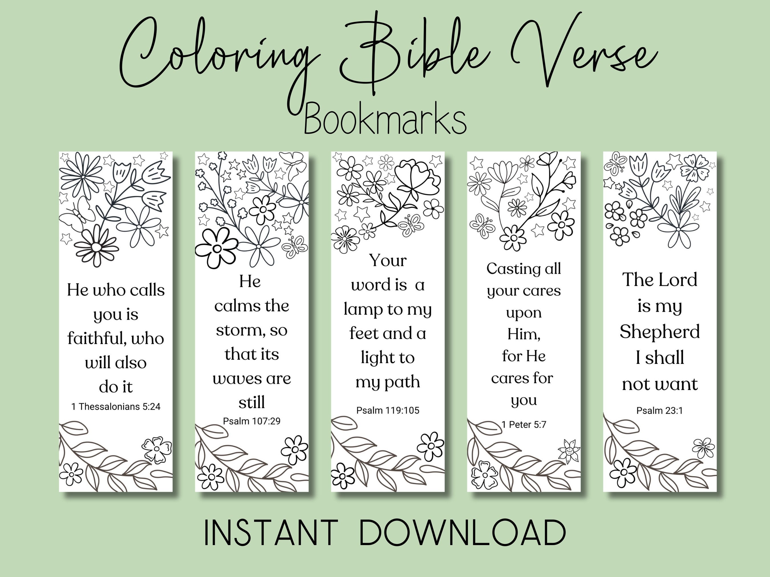Coloring Bible Bookmarks | Printable Bookmarks | DIY Coloring Bookmarks ...