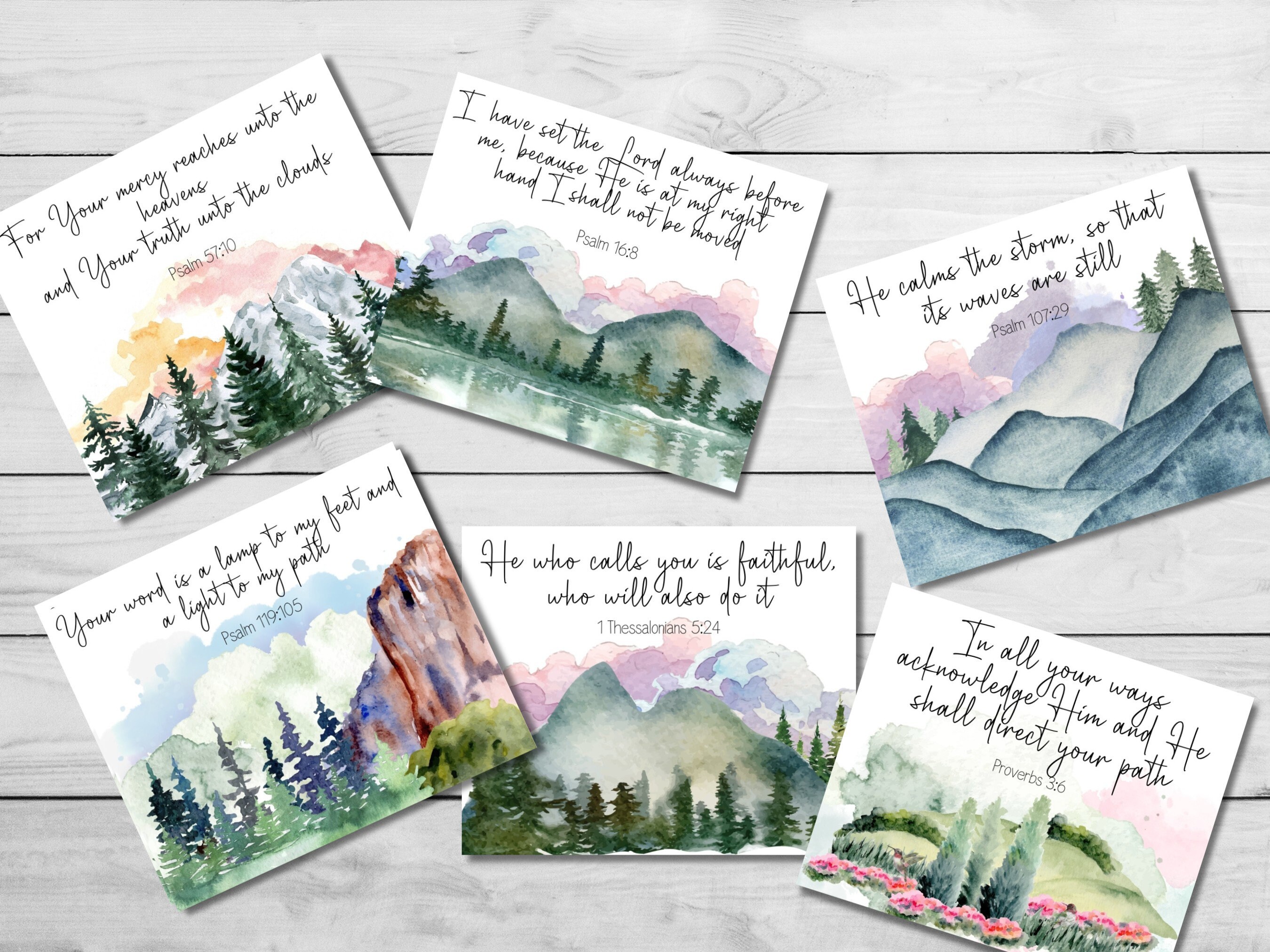 Bible Verse Printable Cards, Printable Scripture Cards, Christian Gift ...