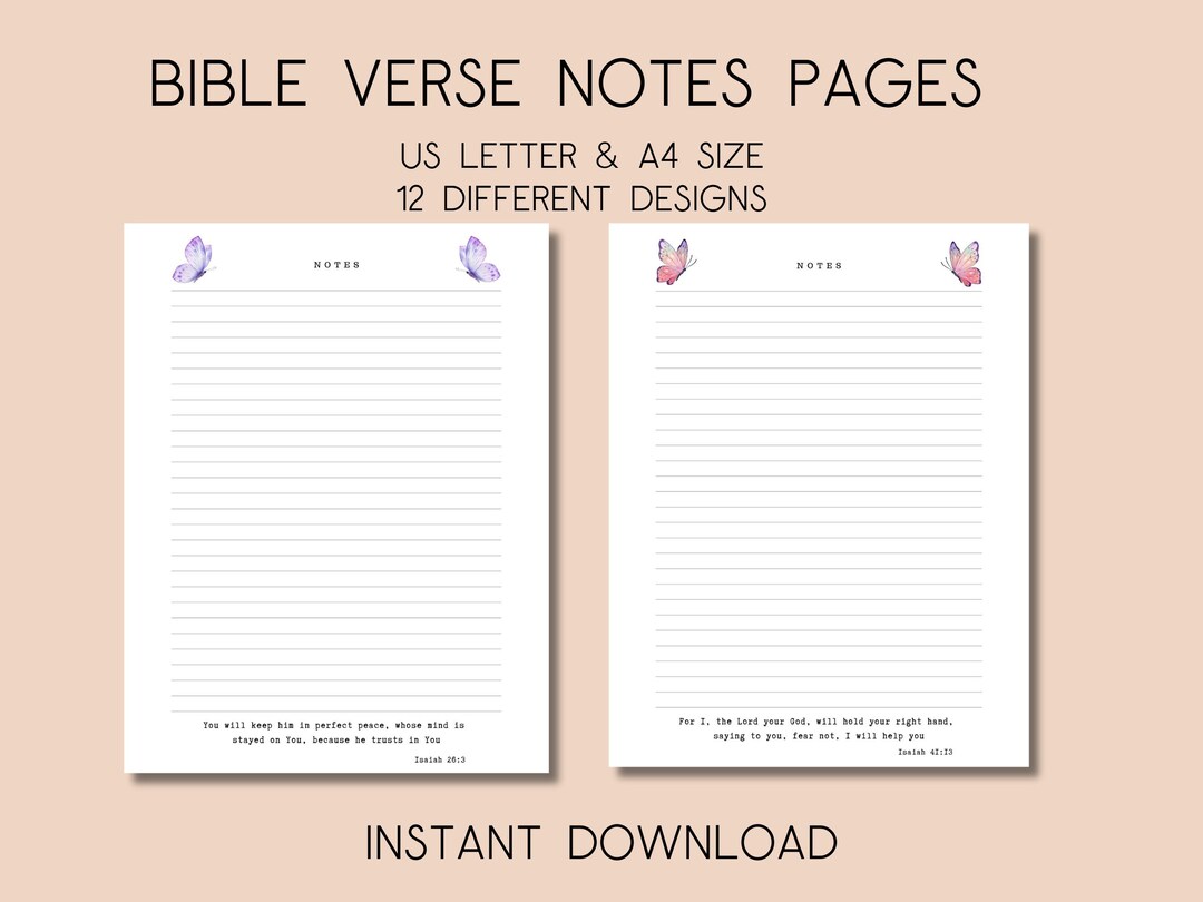 Christian Printable Notebook Pages, Printable Stationery, Bible Verse ...