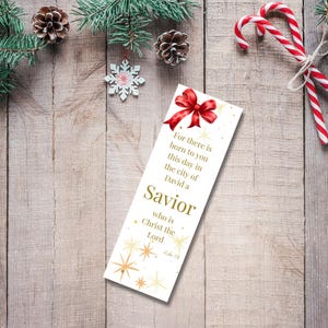 Christmas Bible Verse Bookmark | Christmas Gift | Book Lover | Church ...